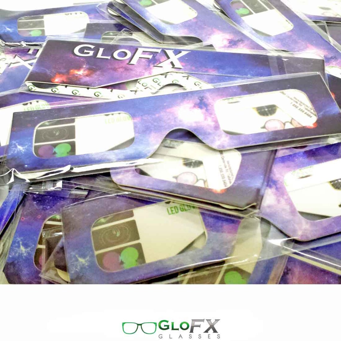 Glofx Paper Cardboard Diffraction Glasses – Galaxy Spiral Print 10 Pack ...