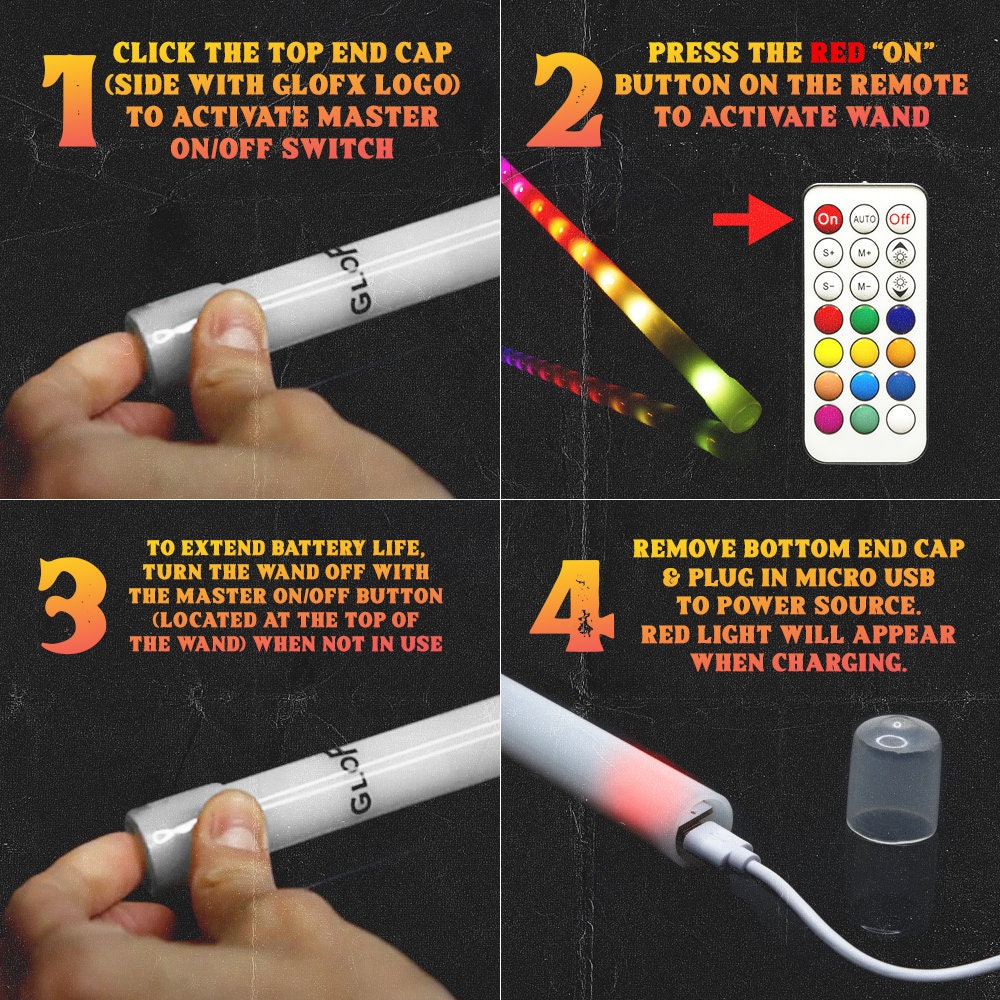 Glofx Hypno Levitation Wand Short String Light up LED Levi | Etsy