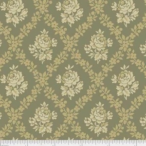 Anastasia by P&B Textiles Green Damask 4248G - Etsy