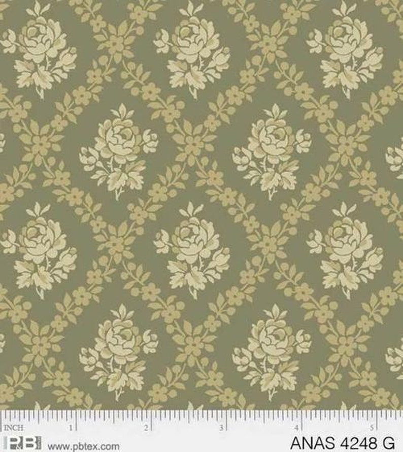 Anastasia by P&B Textiles Green Damask 4248G - Etsy UK