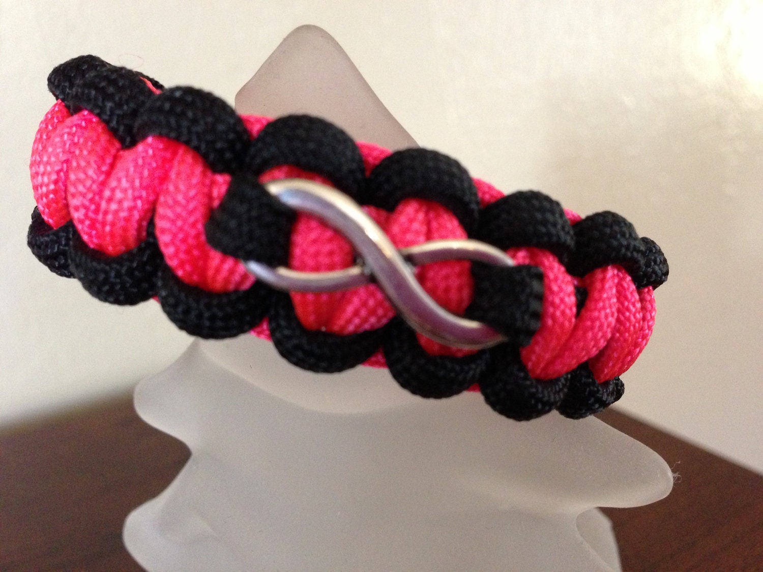 Customizable Paracord Bracelet With Infinity Charm (cobra Weave) - Etsy