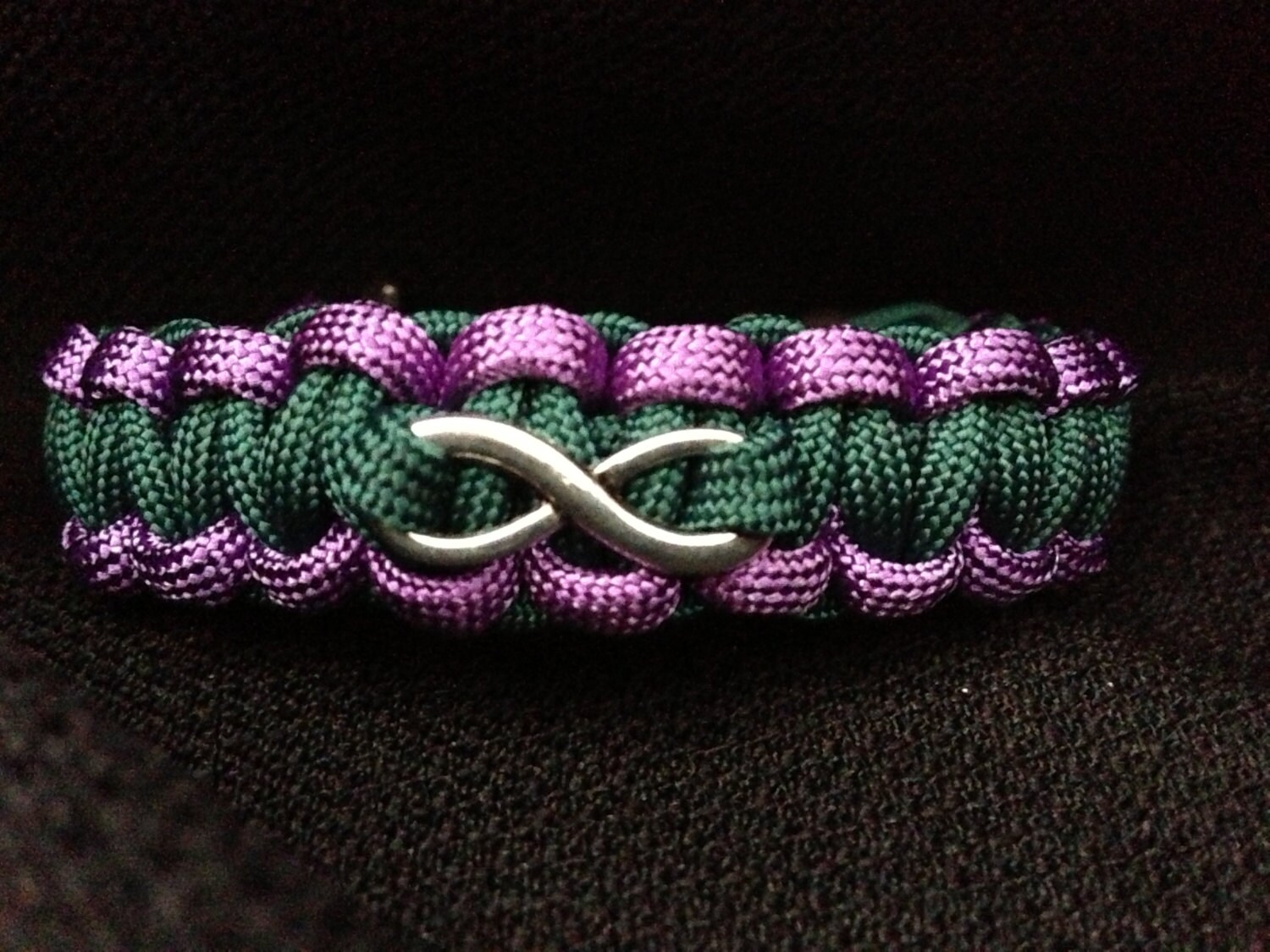 Customizable Paracord Bracelet With Infinity Charm (cobra Weave) - Etsy