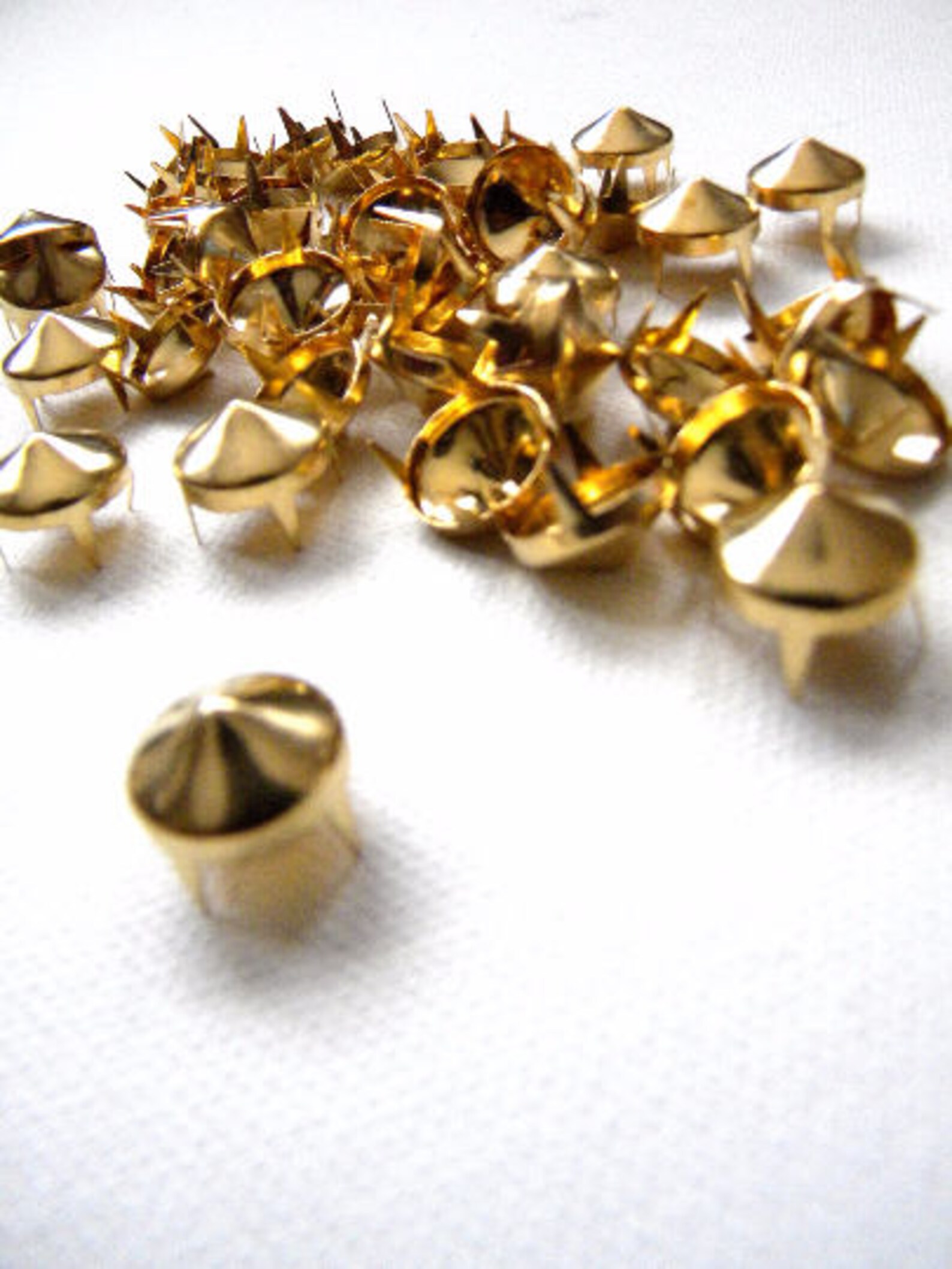 1/2 Wide GOLD Color Metal Cone STUDS. Round Mid-rise - Etsy