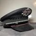 Goth Love Military Peaked Black Captain Hat With Gorgeous Jeweled Pink ...