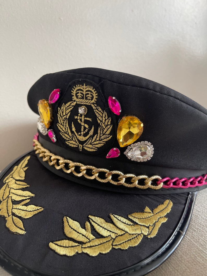 Colorful Pink Brazil Festival Carnival Peaked Black Cruise - Etsy