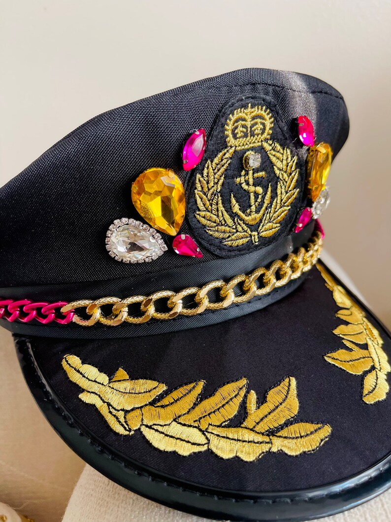 Colorful Pink Brazil Festival Carnival Peaked Black Cruise - Etsy