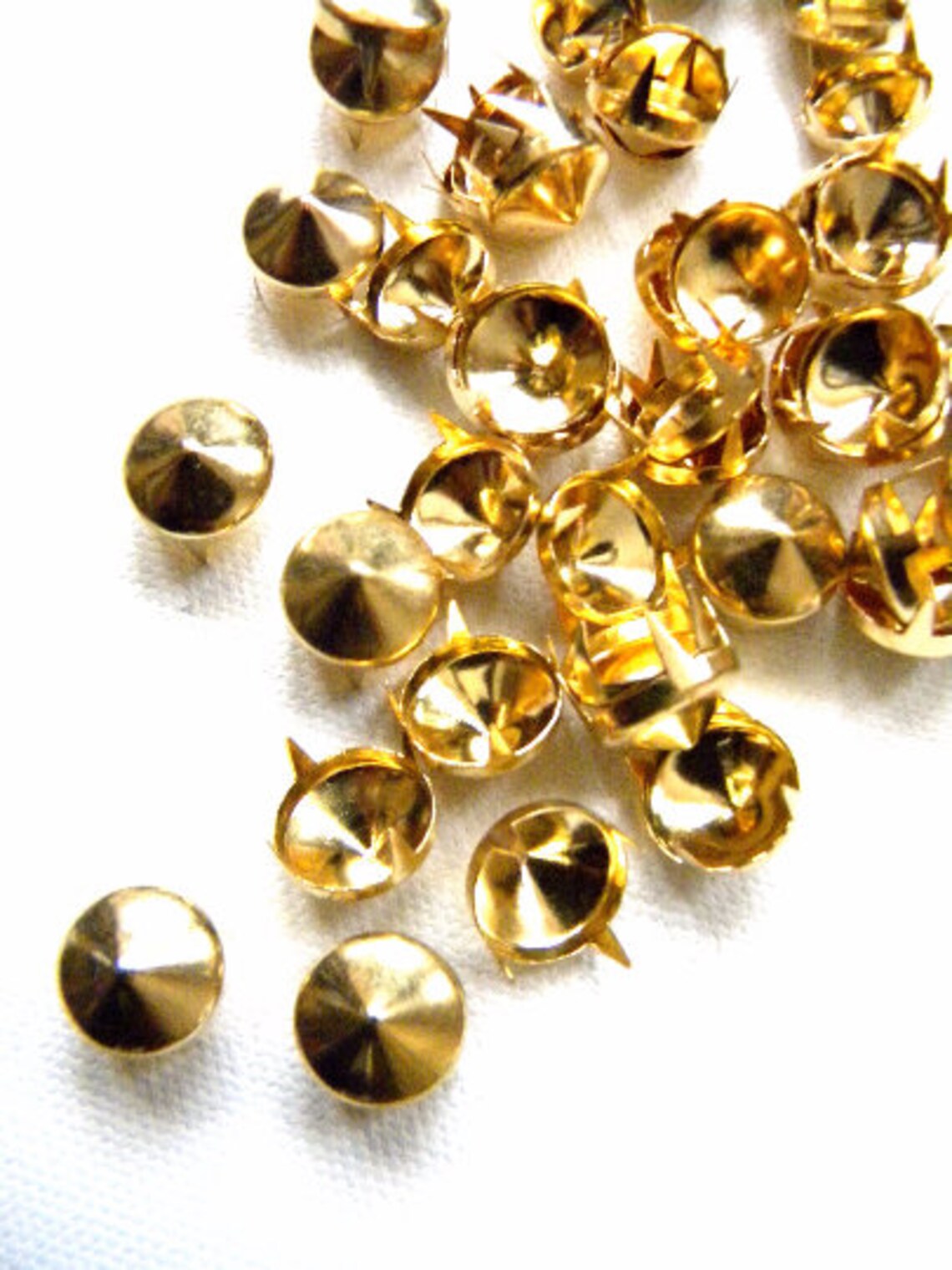 1/2 Wide GOLD Color Metal Cone STUDS. Round Mid-rise - Etsy