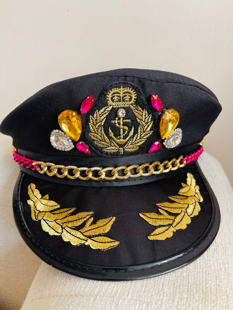 Colorful Pink Brazil Festival Carnival Peaked Black Cruise - Etsy