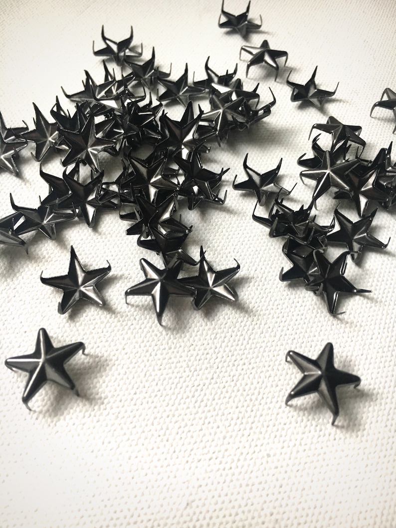 100 1/2 GUNMETAL Star Studs Small 14mm Metal Star - Etsy