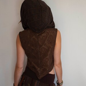 Brown Hooded Vest, Ren Fair Costume, Women Festival Vest, Large Size - Etsy