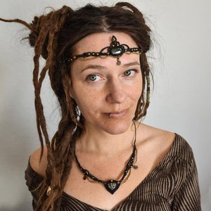 Black Macrame Gypsy Crown Tribal Tiara Goth Head Piece - Etsy