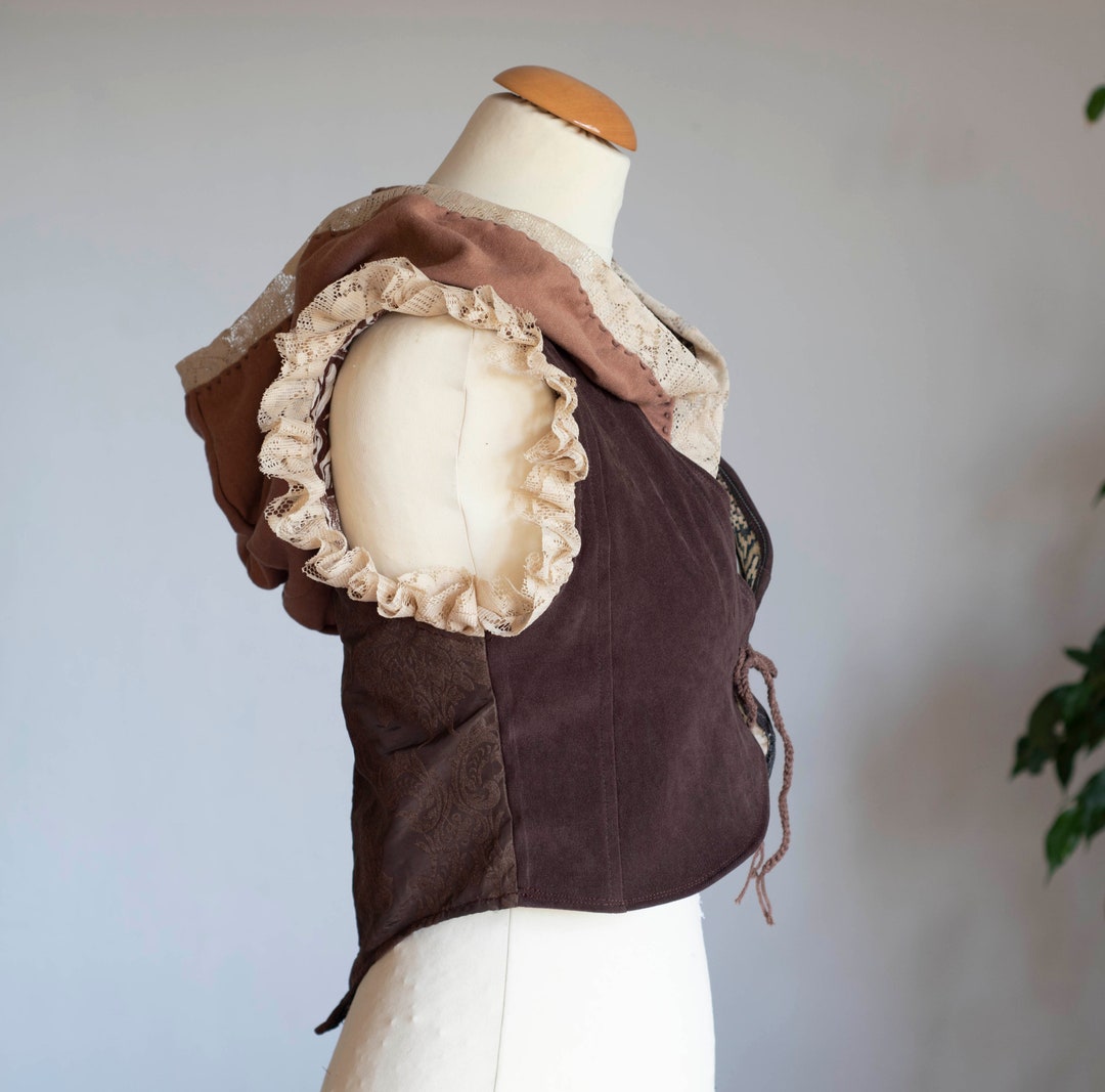 Brown Hooded Vest, Ren Fair Costume, Women Festival Vest - Etsy