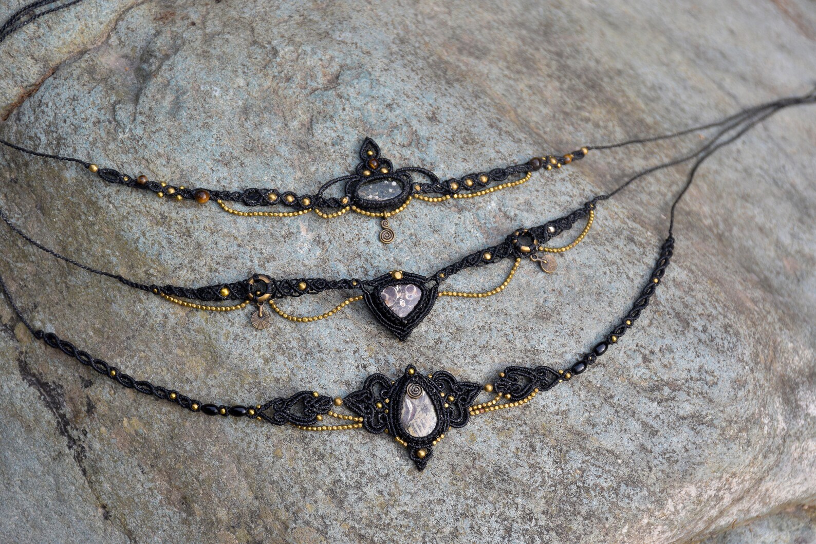 Black Macrame Gypsy Crown Tribal Tiara Goth Head Piece | Etsy