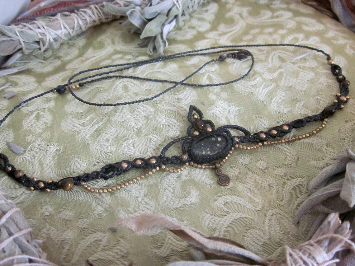 Black Macrame Gypsy Crown Tribal Tiara Goth Head Piece - Etsy