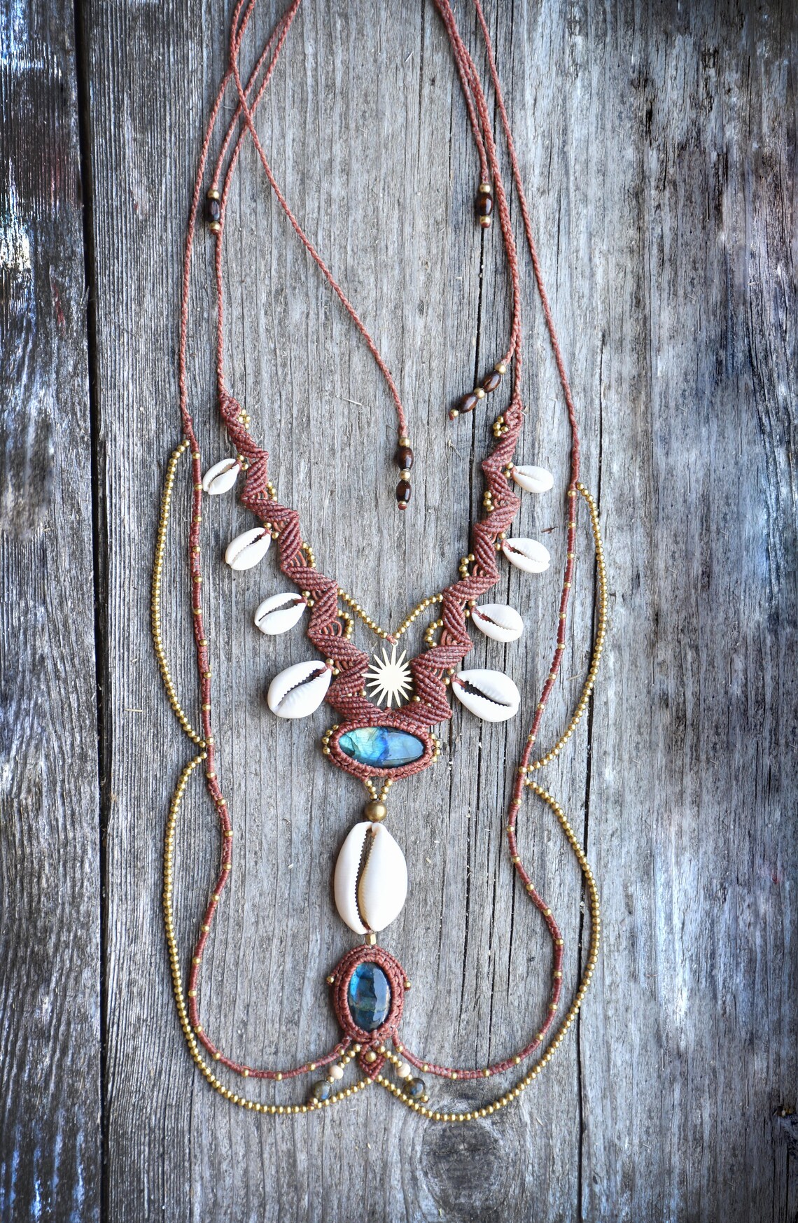 Labradorite Body Chain Goa Macrame Waist Belt Tribal Belly - Etsy