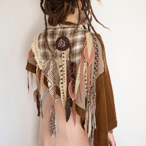 Brown Tattered Woodland Shoulder Cape, Postapocalyptic Distressed Cape ...