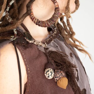 Brown Tattered Woodland Shoulder Cape, Postapocalyptic Distressed Cape ...