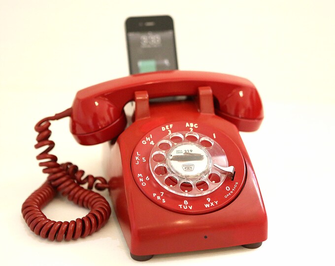 Vintage Red Rotary Phone Ipod / iPhone Stereo Dock - Etsy