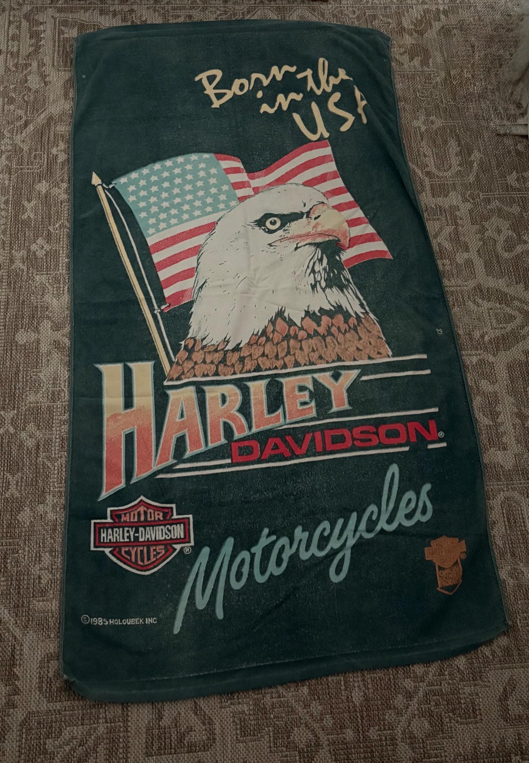 Vintage 1985 Harley Davidson Motorcycles Eagle Beach Towel - Etsy