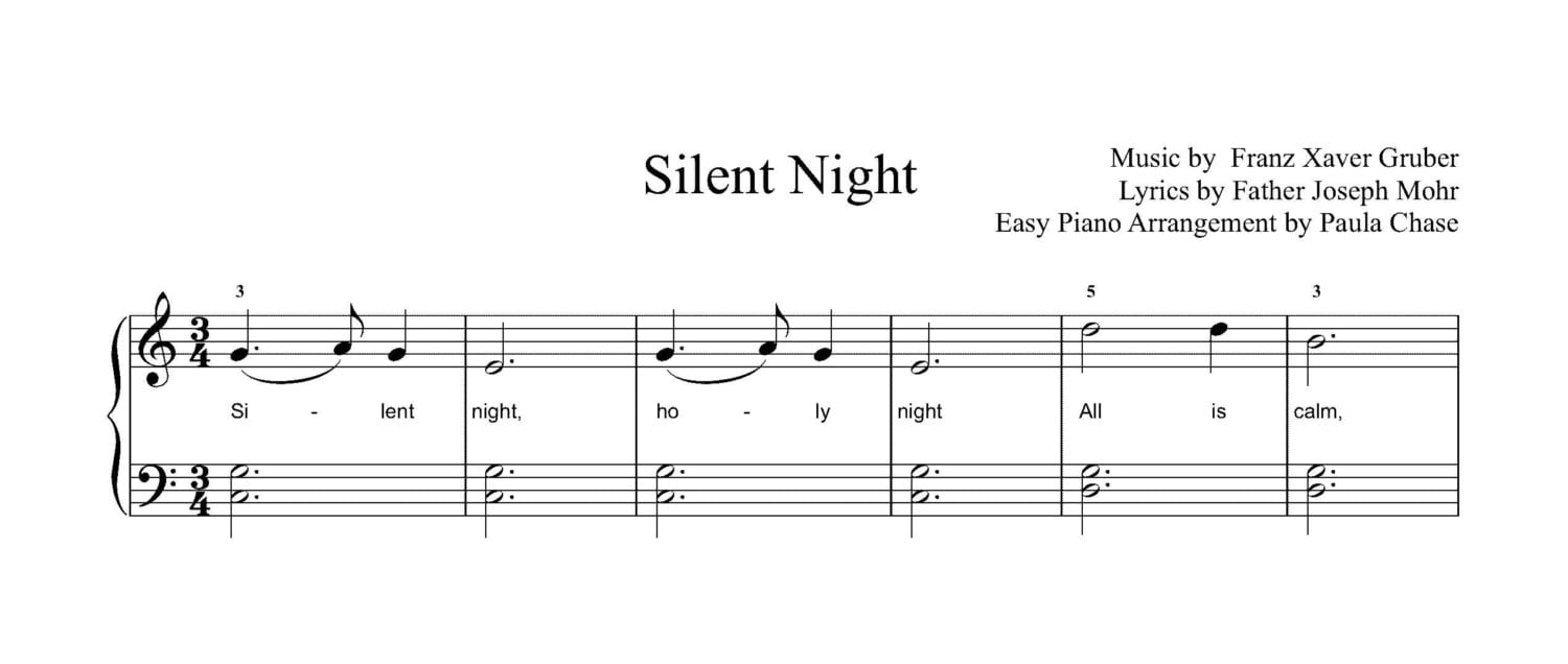 Silent Night - Easy Piano Arrangement Level C - Etsy