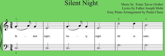 Silent Night Easy Piano Arrangement Level B - Etsy
