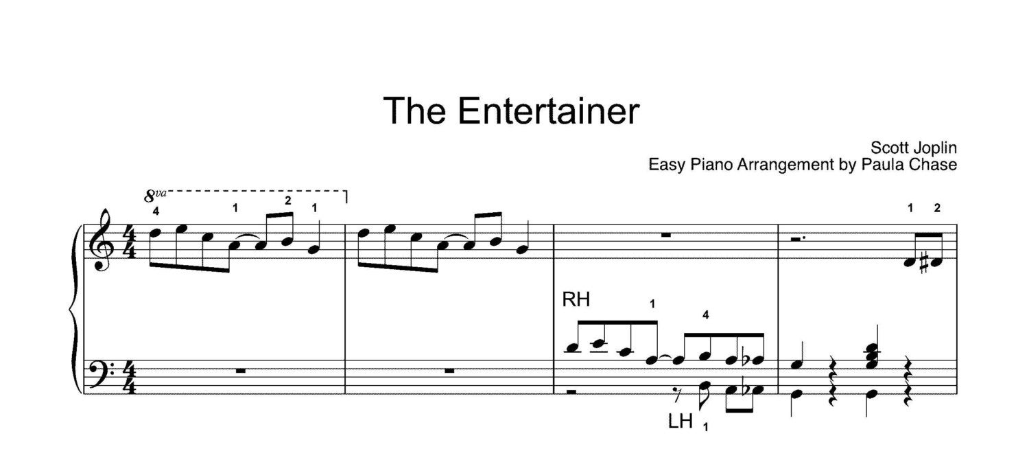 The Entertainer Easy Piano Arrangement Level C - Etsy UK