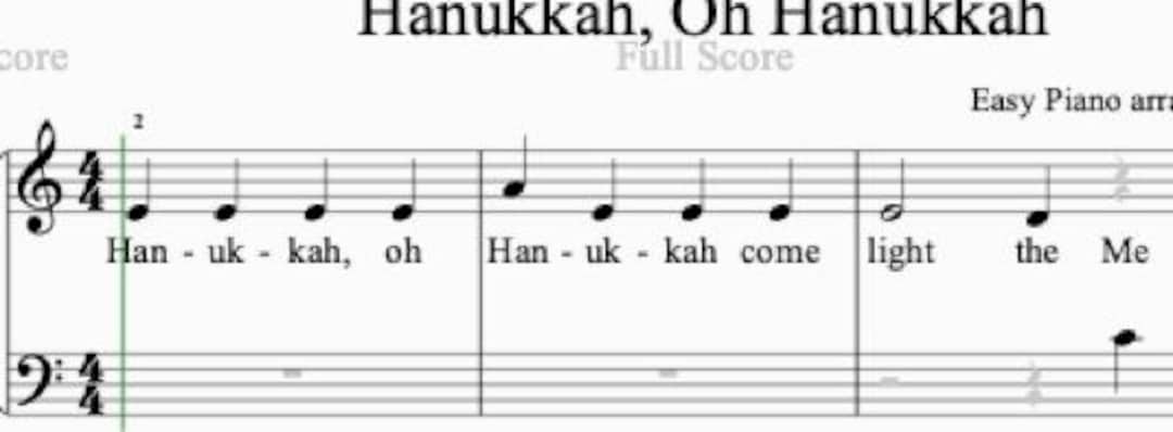 Hanukkah, Oh Hanukkah - Easy Piano Arrangement Level A - Etsy