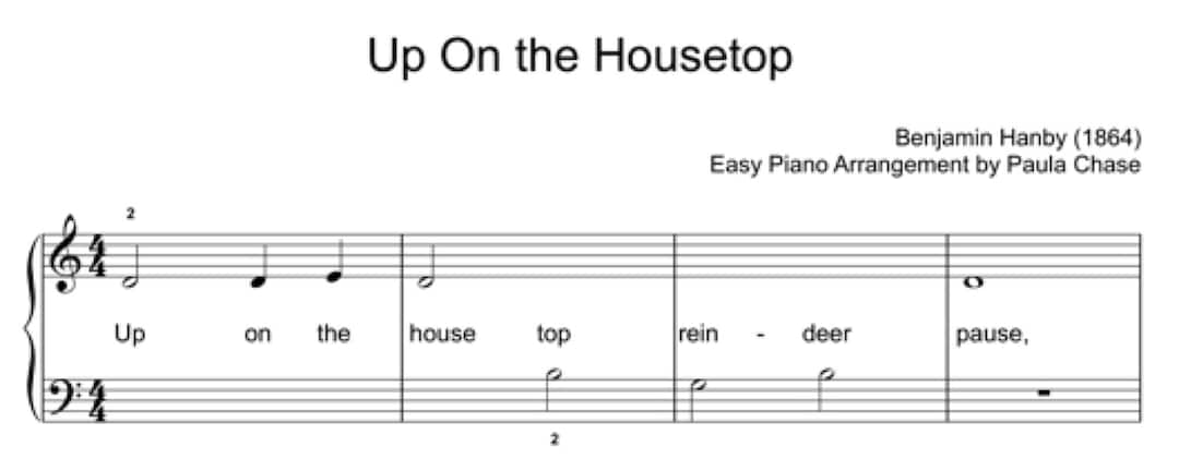 Up on the Housetop Easy Piano Arrangement Level A - Etsy