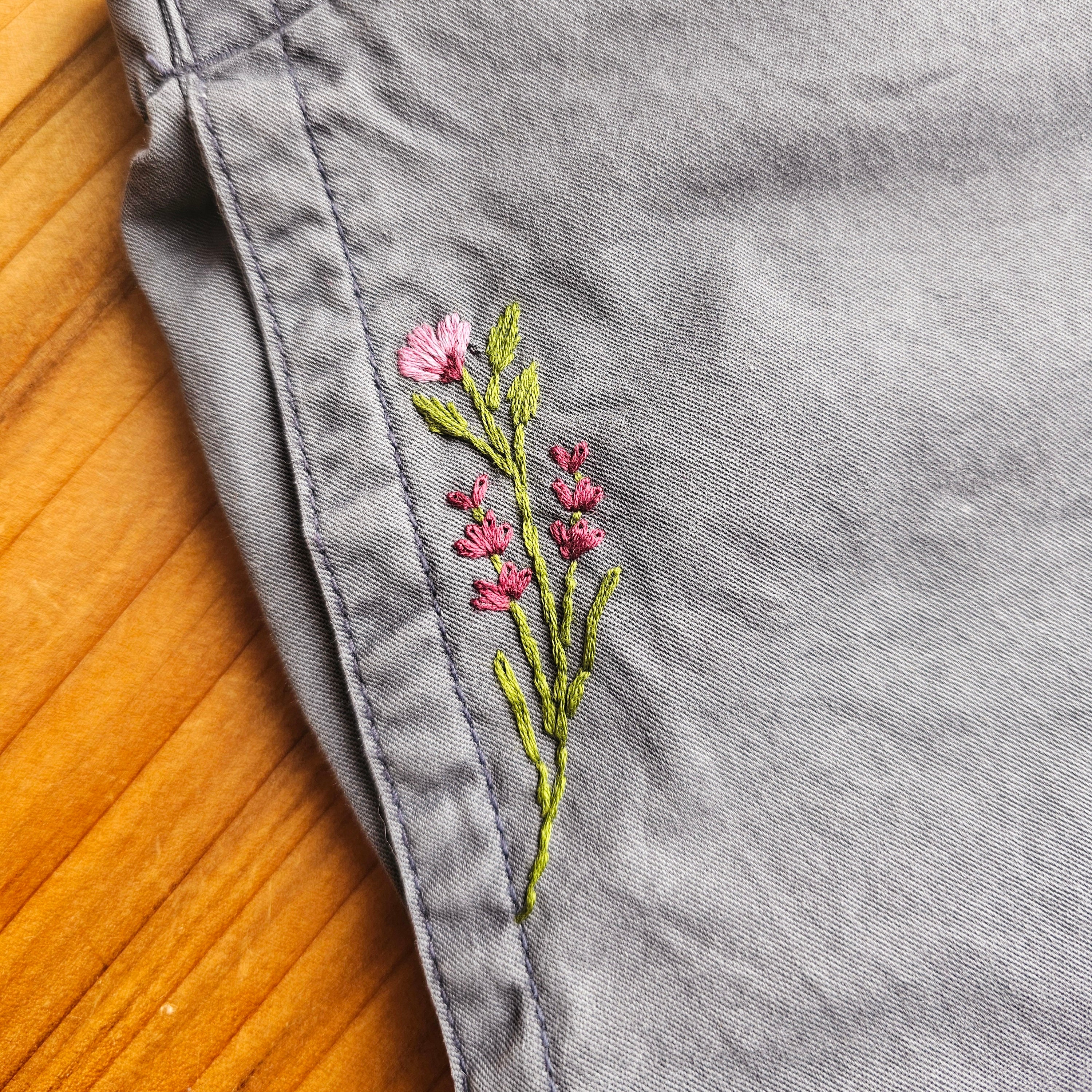 Hand Embroidered Chino Shorts - Etsy