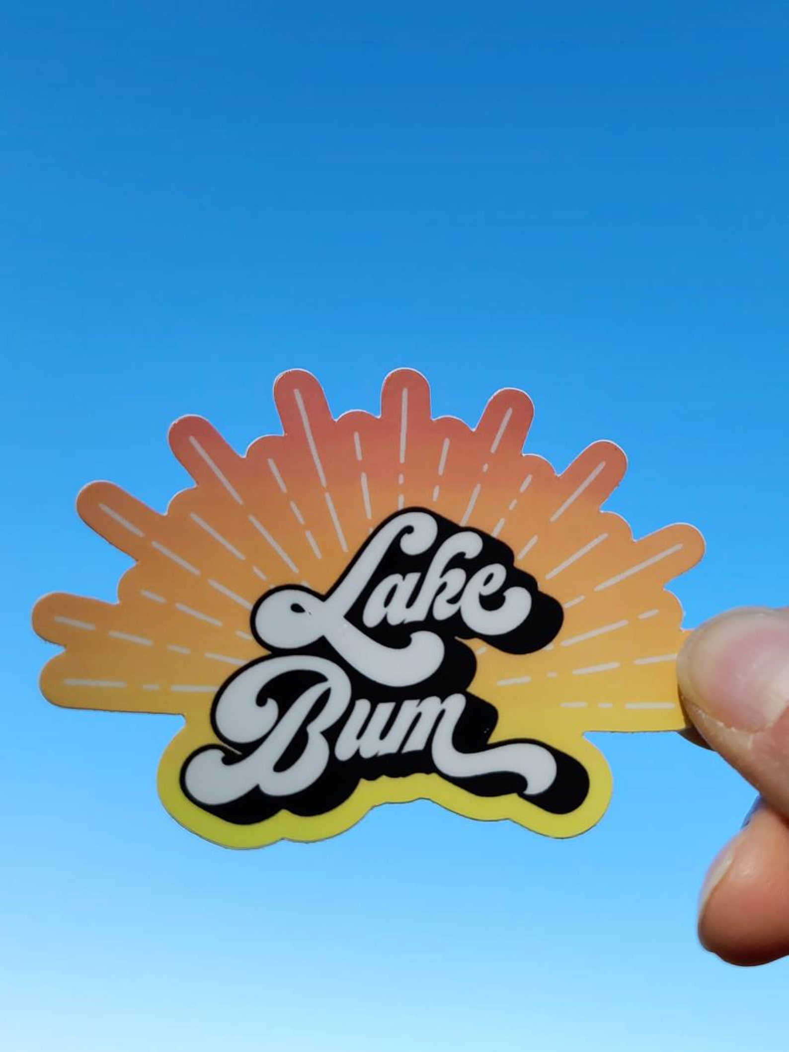 Lake Bum Sticker: Original Sunset Design, Waterproof Vinyl - Etsy