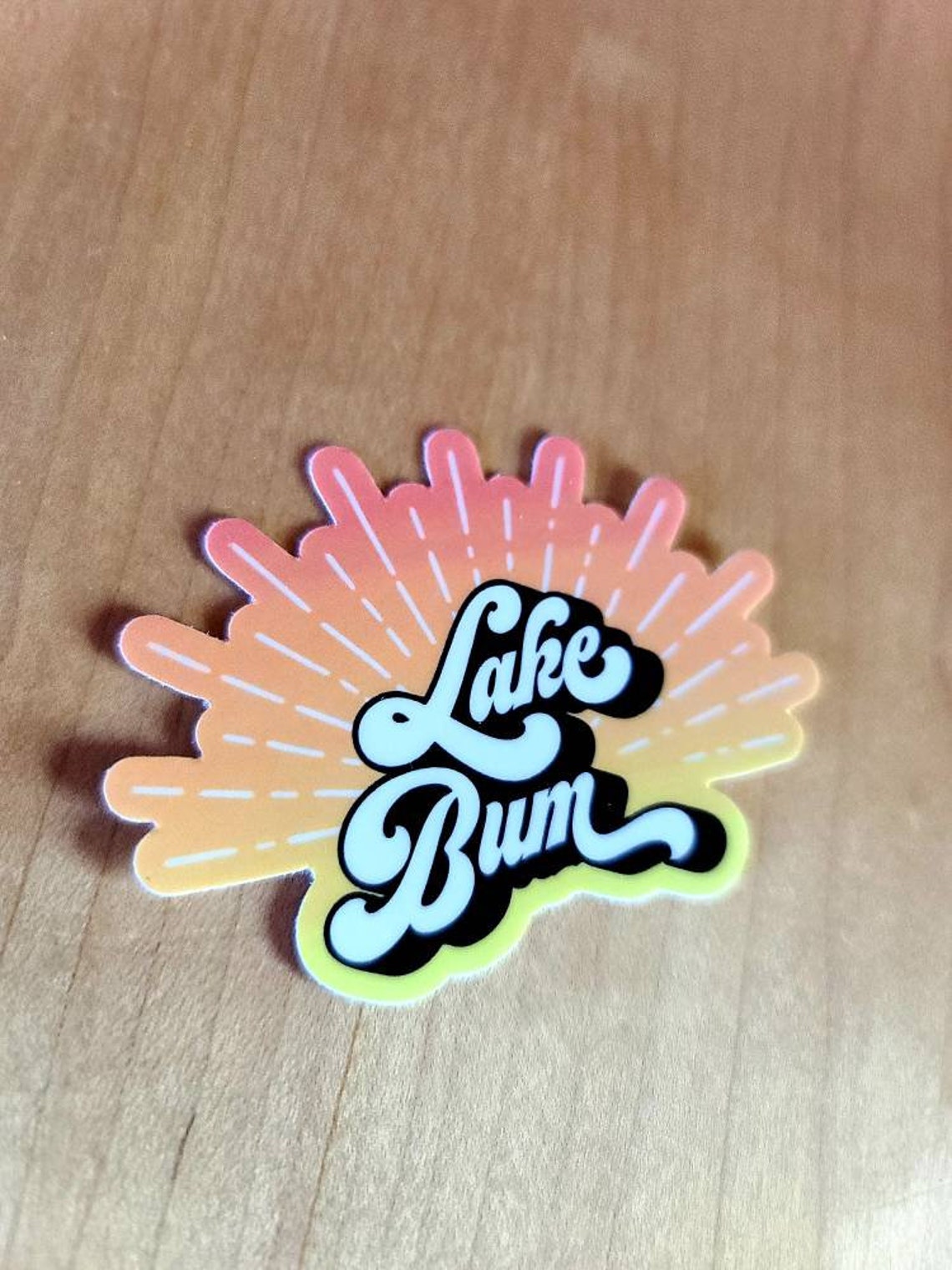 Lake Bum Sticker: Original Sunset Design, Waterproof Vinyl - Etsy