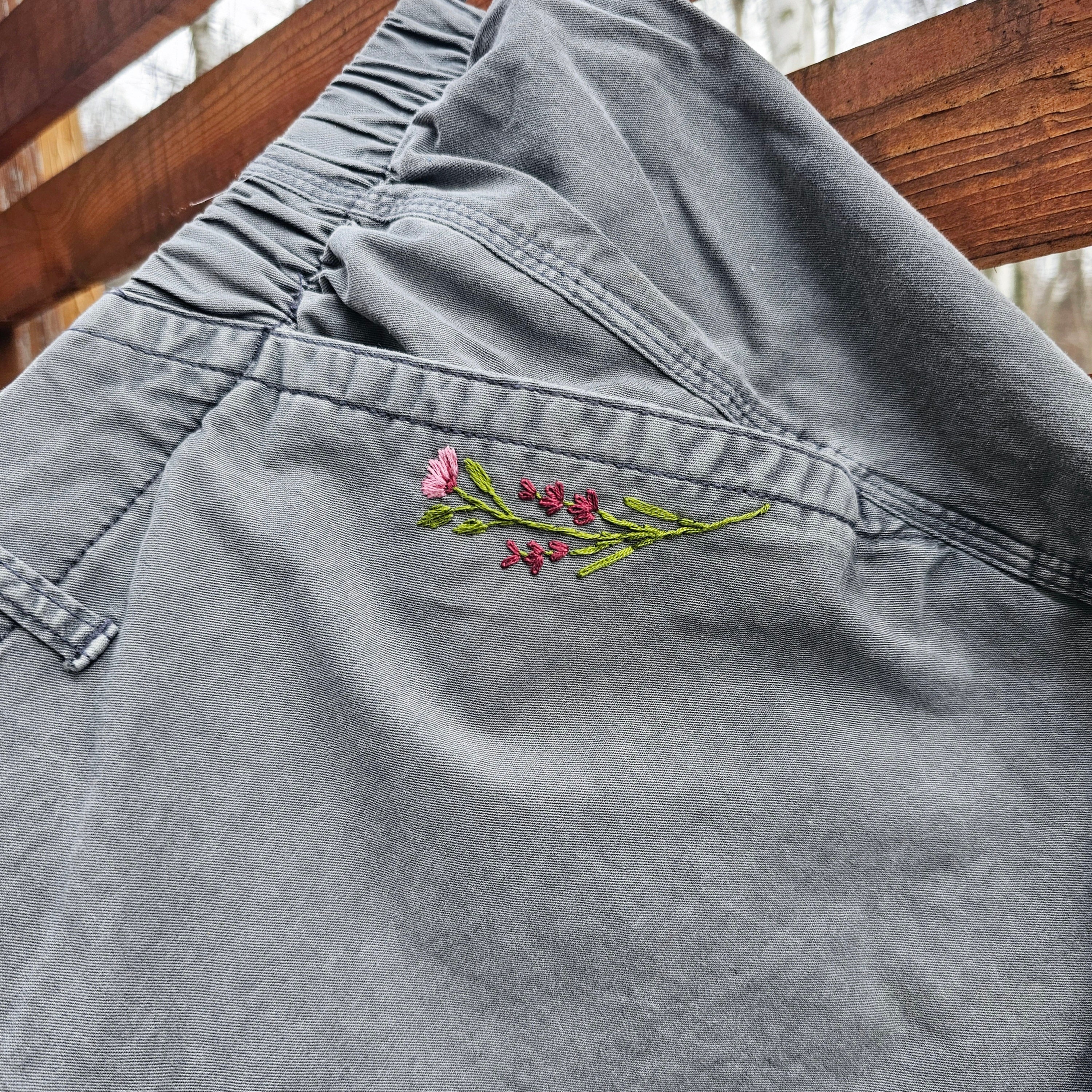 Hand Embroidered Chino Shorts - Etsy