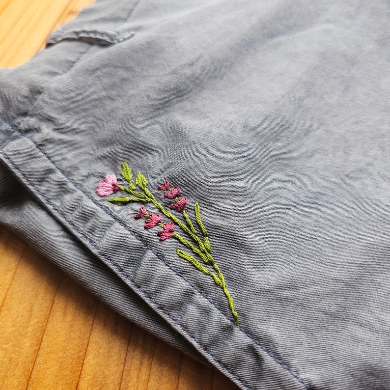 Hand Embroidered Chino Shorts - Etsy