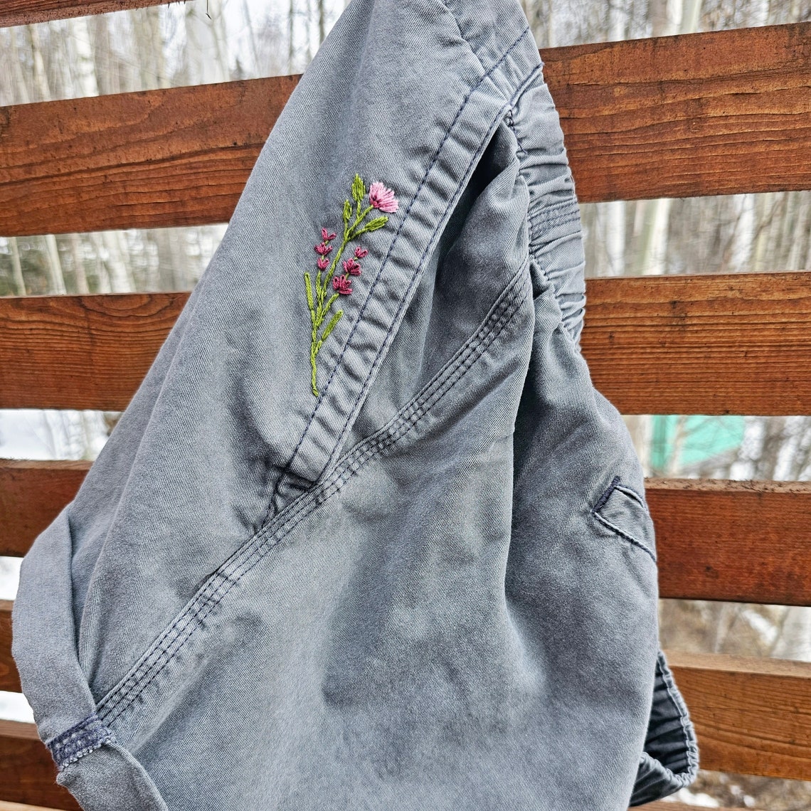 Hand Embroidered Chino Shorts - Etsy