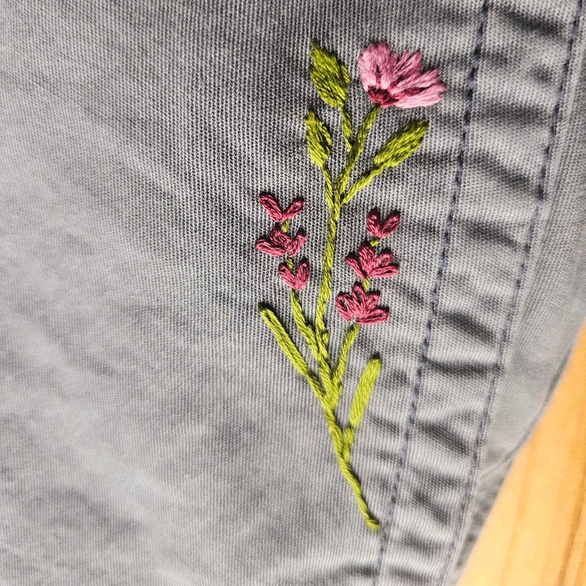 Hand Embroidered Chino Shorts - Etsy