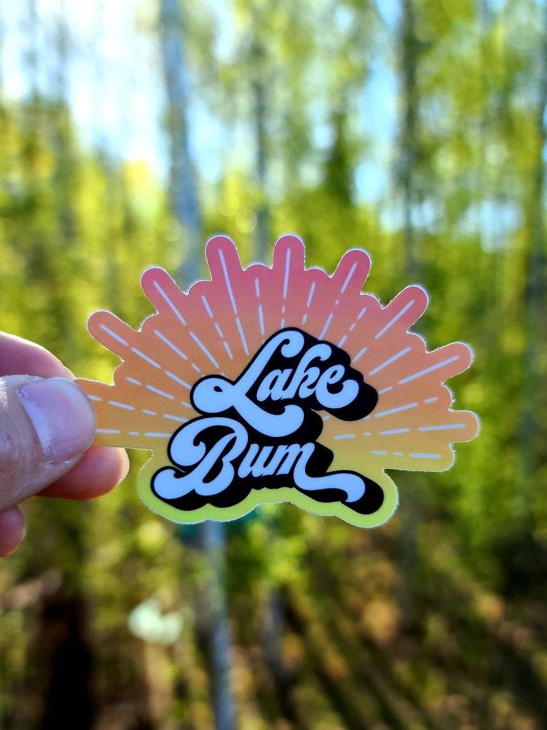 Lake Bum Sticker: Original Sunset Design, Waterproof Vinyl - Etsy