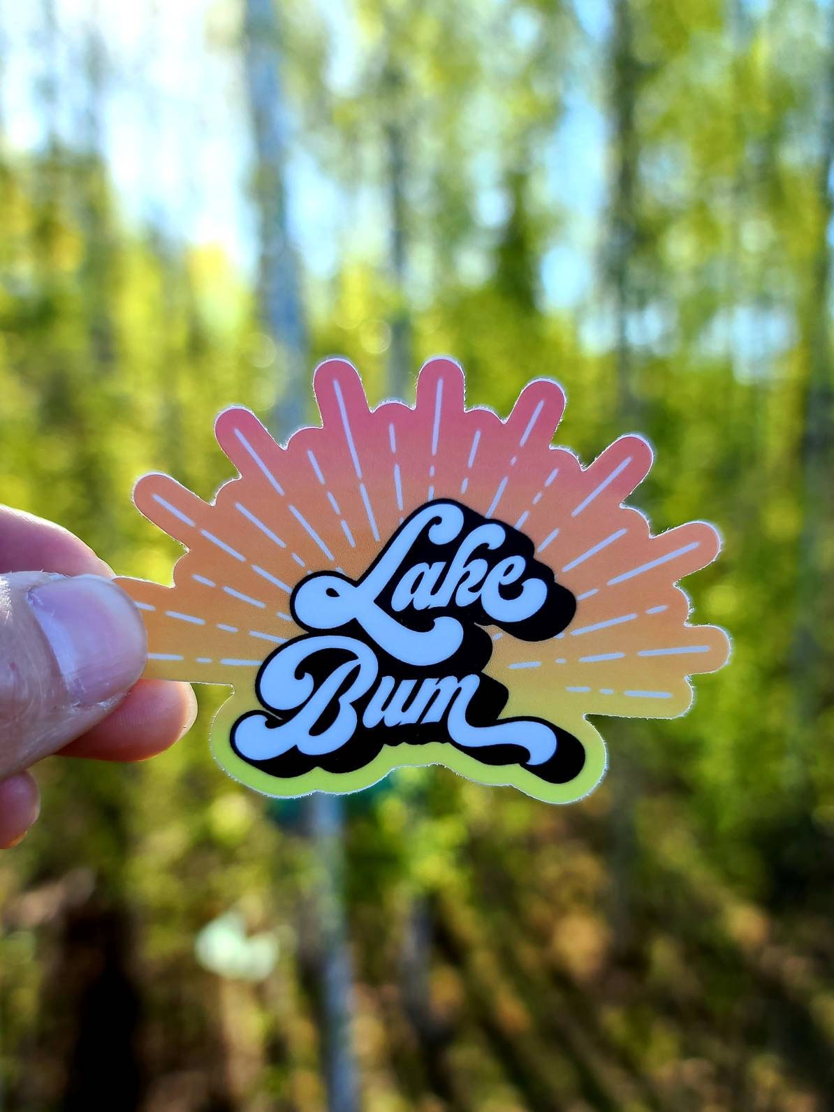 Lake Bum Sticker: Original Sunset Design, Waterproof Vinyl - Etsy