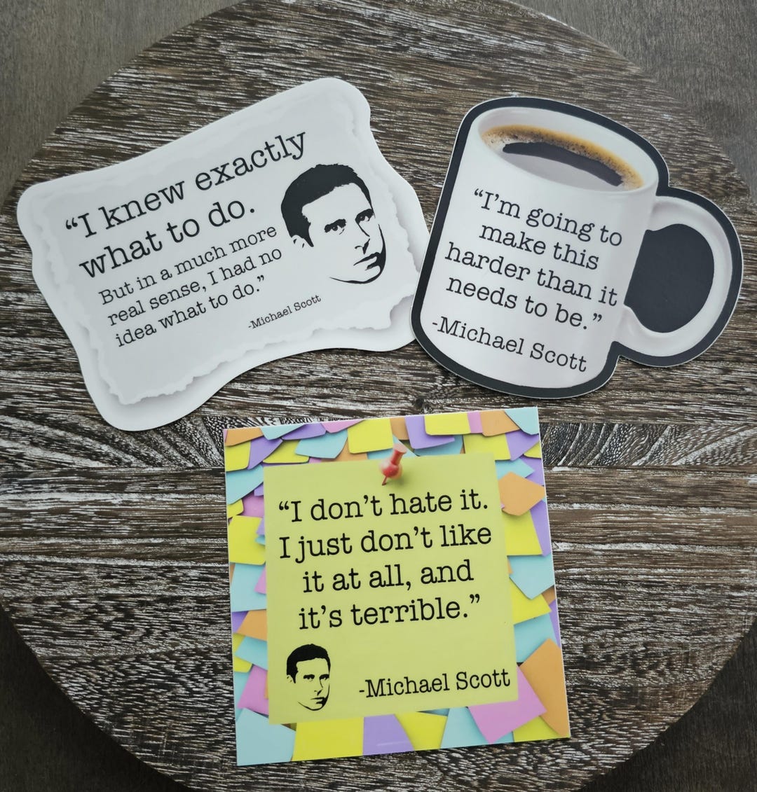 Funny, Michael Scott the Office Sticker Pack, Three Stickers - Etsy