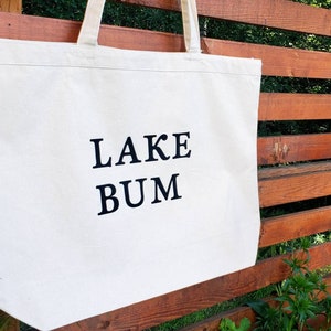 Lake, Lake Life, Canvas Bag, Tote, Shopping Bag, Reusable Bag, Gym Bag ...
