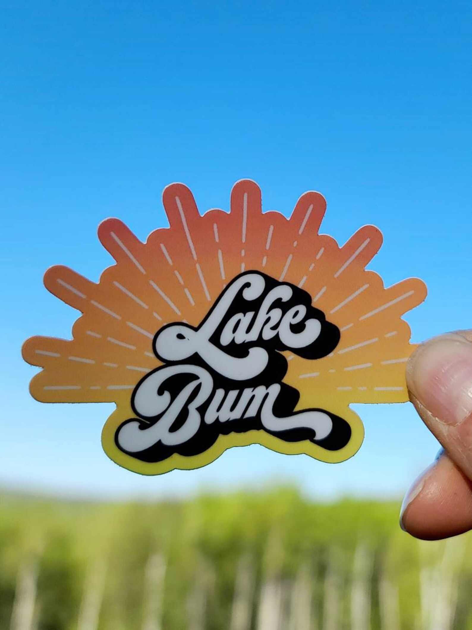 Lake Bum Sticker: Original Sunset Design, Waterproof Vinyl - Etsy
