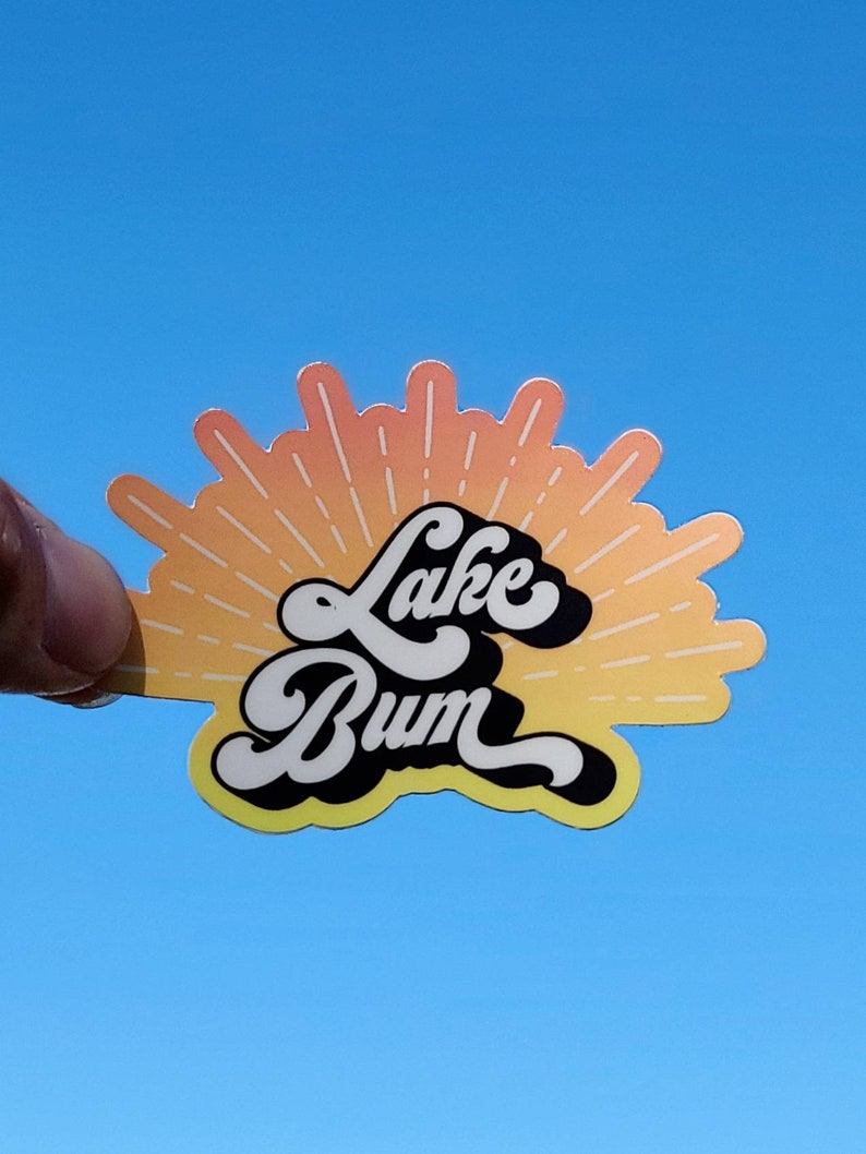 Lake Bum Sticker: Original Sunset Design, Waterproof Vinyl - Etsy