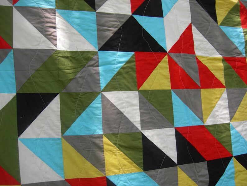 Funky Half Square Triangle Quilt - Etsy