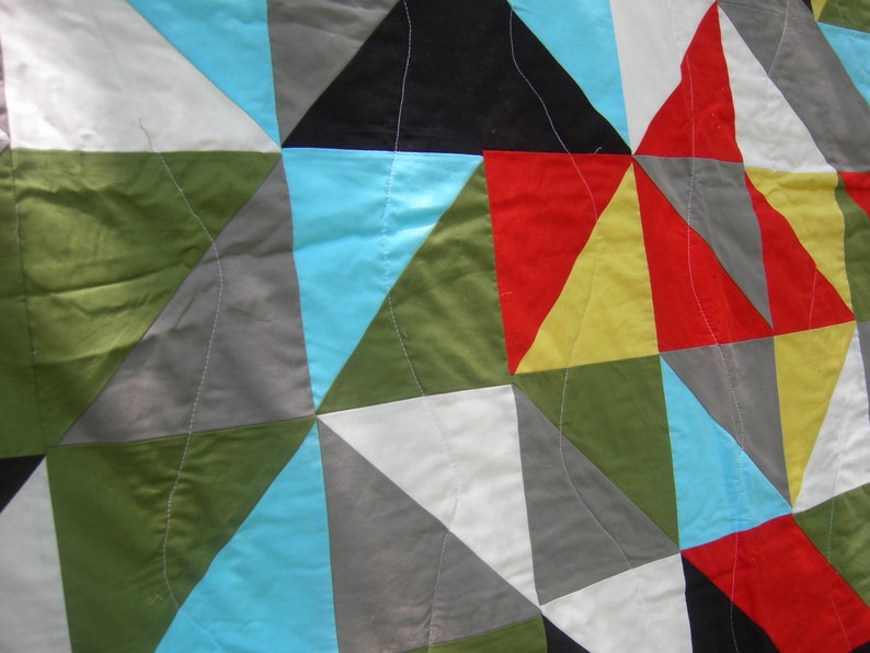 Funky Half Square Triangle Quilt - Etsy