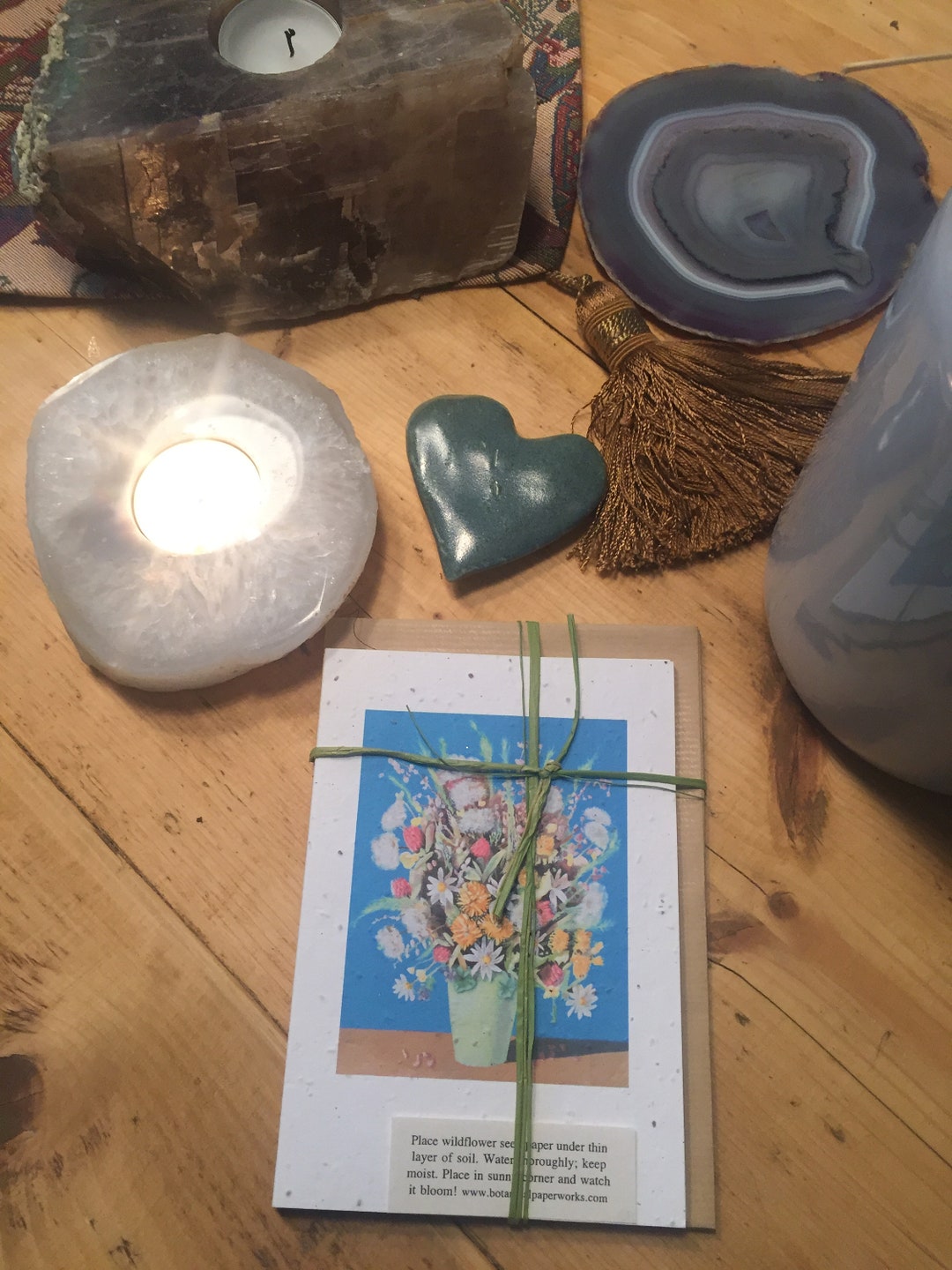 WILDFLOWER SEEDED PAPER Flower Notelets - Set of Five Matching Notelets ...