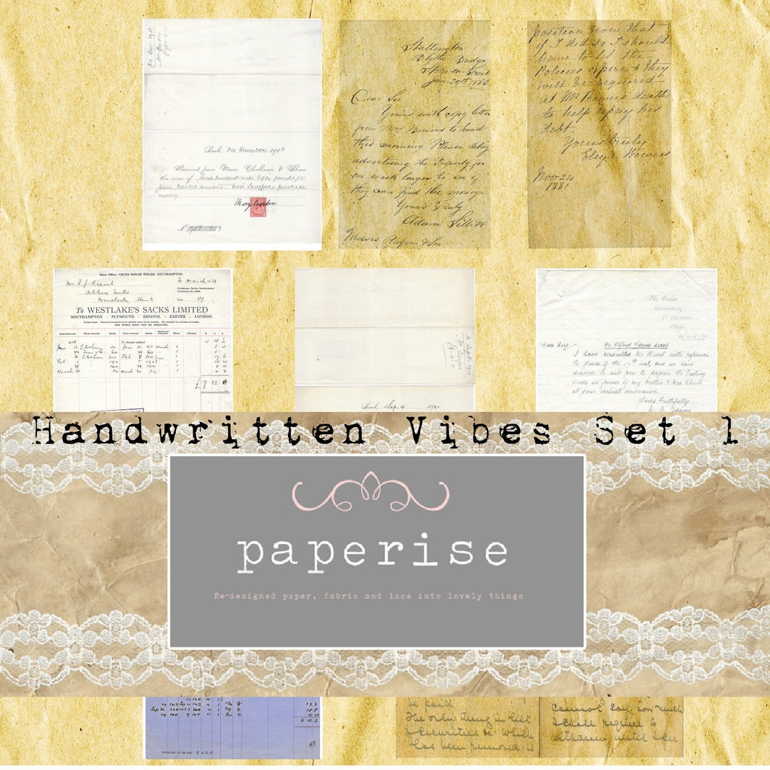 Vintage Handwritten Papers 10 Pages (digital Download) Printable ...