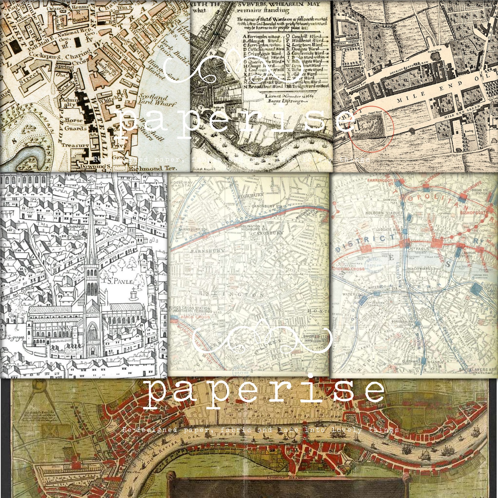 Old London Maps Set 1 - Digital Download Printables ,vintage Ephemera ...