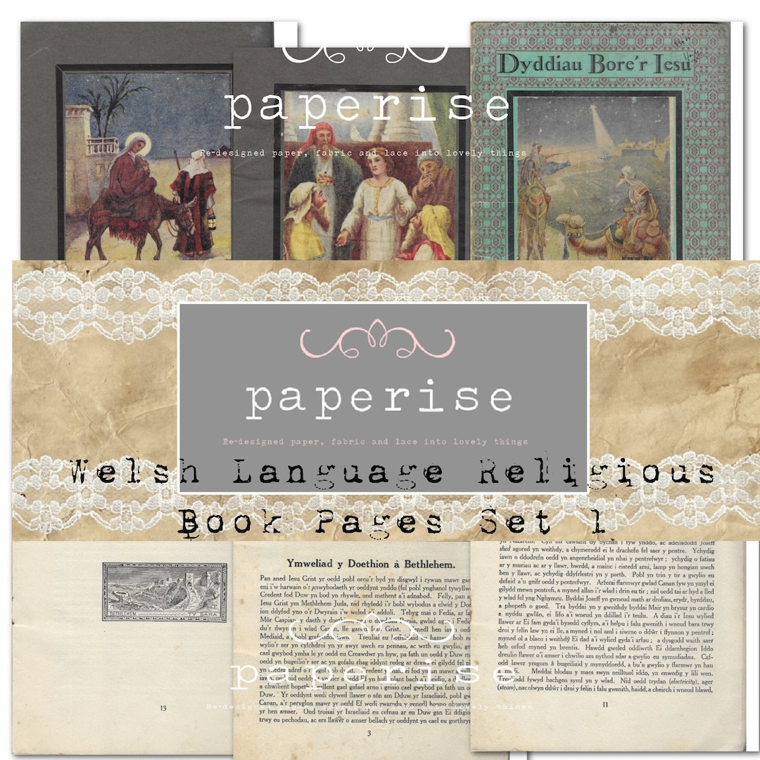 19 Seiten Walisische Sprache Religiöse Buchseiten (Digitaler Download ...