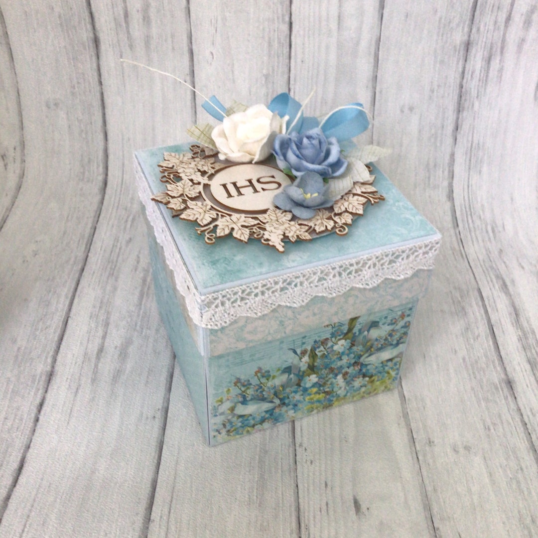 First Holy Communion Exploding Box for Boy Blue - Etsy