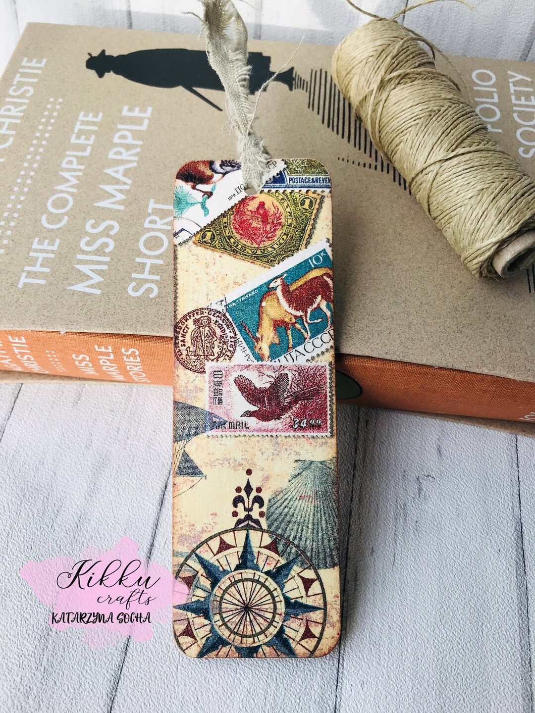 Compas, Ship Bookmark, Plane, Wooden, Decoupage, Hand-made, for Him ...