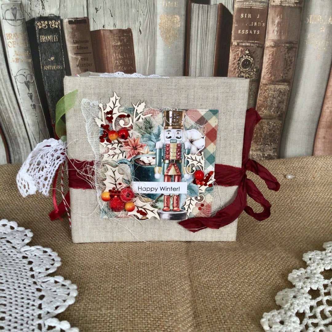 Christmas Photo Album, Winter Album, Memory Album, Shabby Chic, Vintage ...